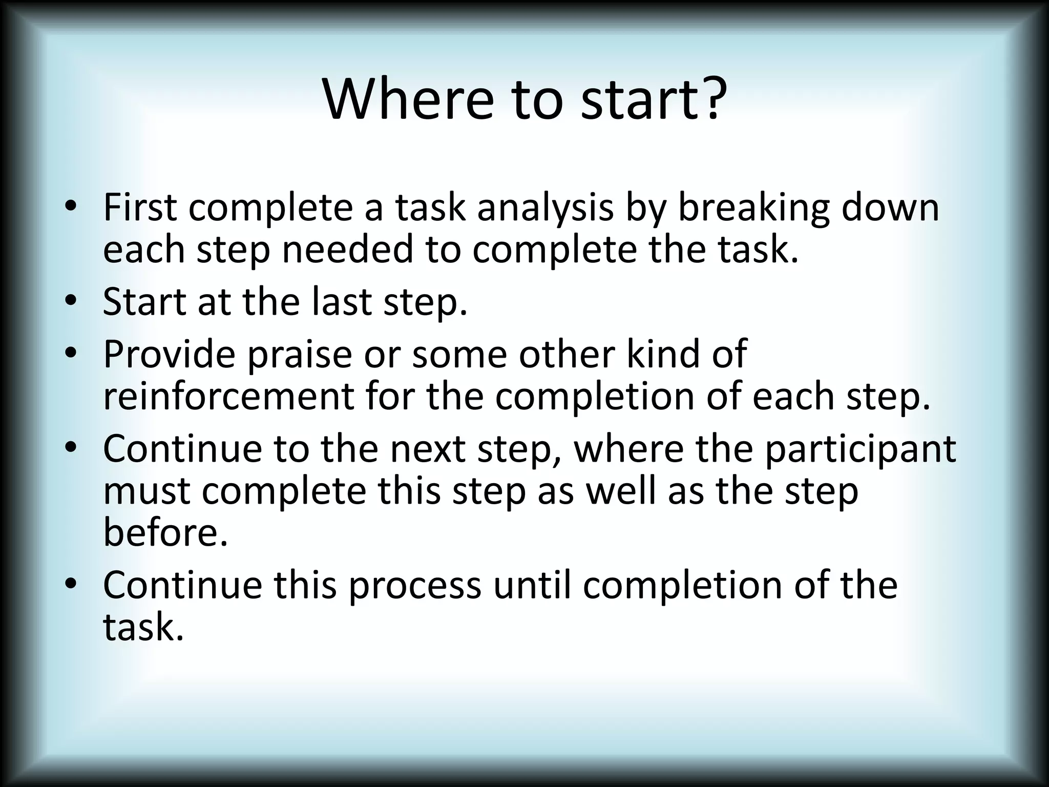 Using Backwards Chaining to Teach Shoe Tying | PPTX