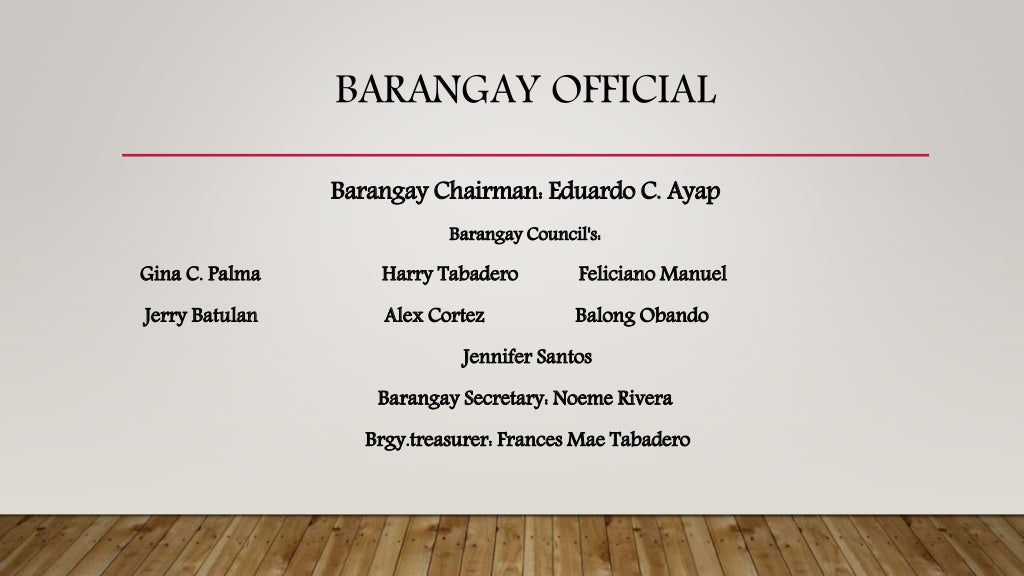 Community Profile of Barangay Baguinay