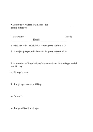 Community Profile Worksheet for _______.docx