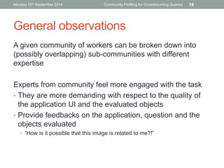 Community Profiling for Crowdsourcing Queries | PPT