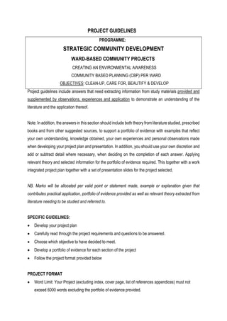 Strategic Community Development Project | PDF