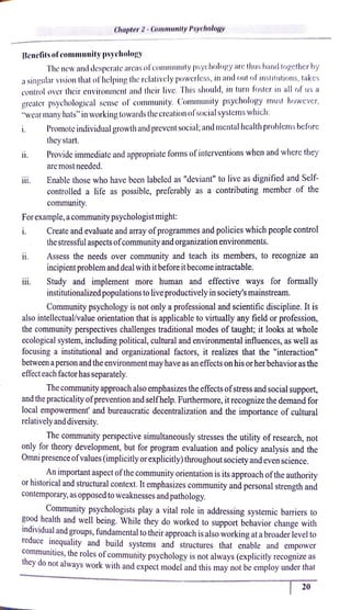 COMMUNITY/DEVELOPMENT PSYCHOLOGY-INTRODUCTION | PDF