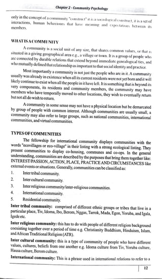 COMMUNITY/DEVELOPMENT PSYCHOLOGY-INTRODUCTION | PDF