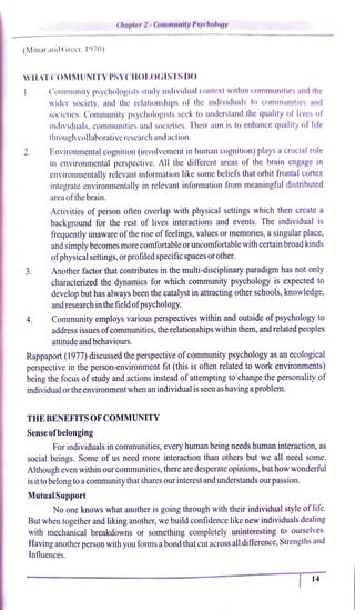 COMMUNITY/DEVELOPMENT PSYCHOLOGY-INTRODUCTION | PDF