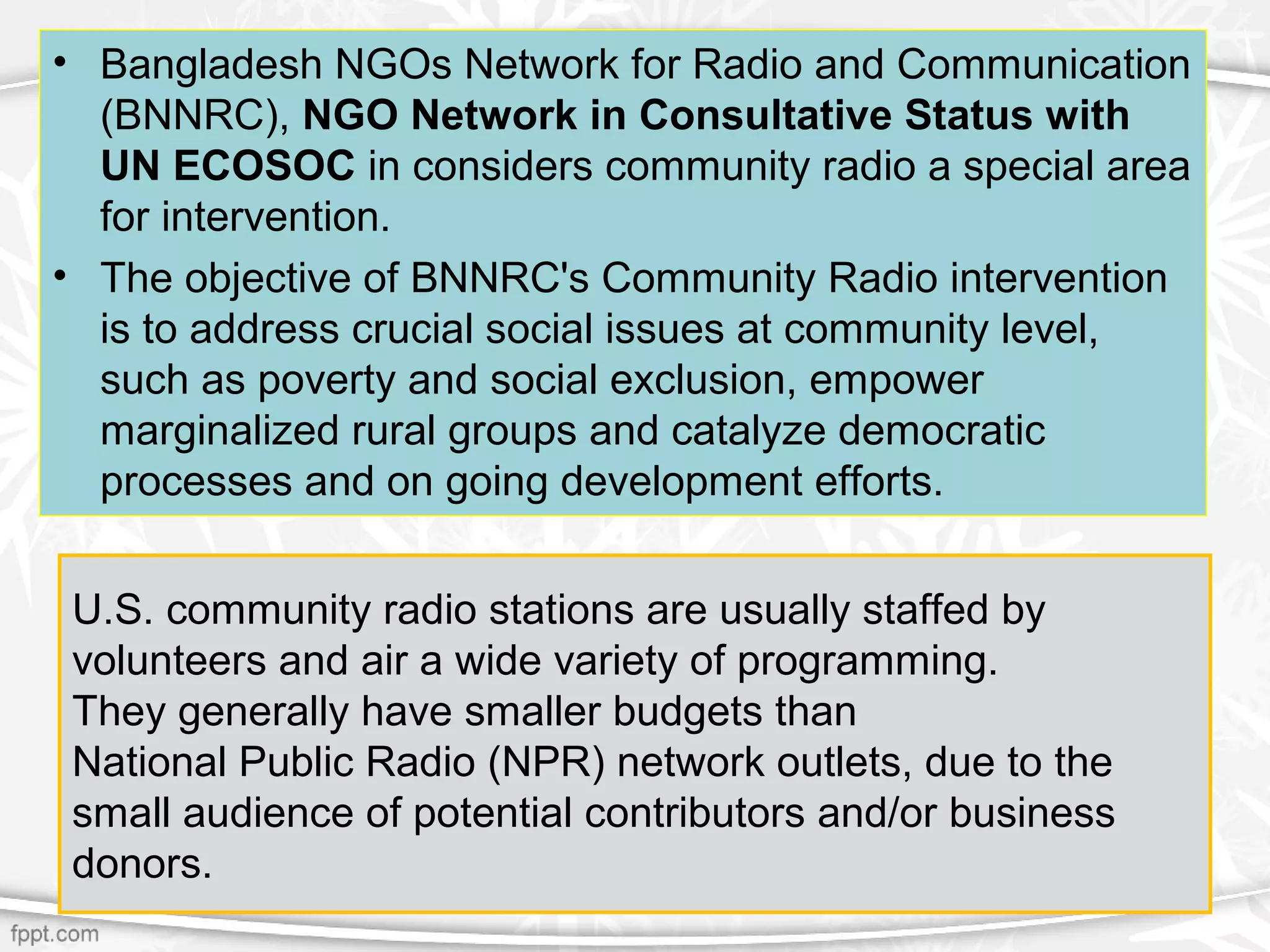 Community radio in agriculture | PPT