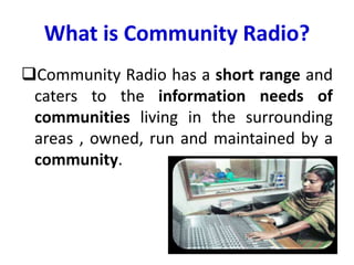Community Radio- C.Thatchinamoorthy Agricultural Extension | PPTX