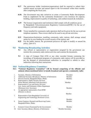 Community Radio Installation, Broadcast and Operation Policy 2017 in ...