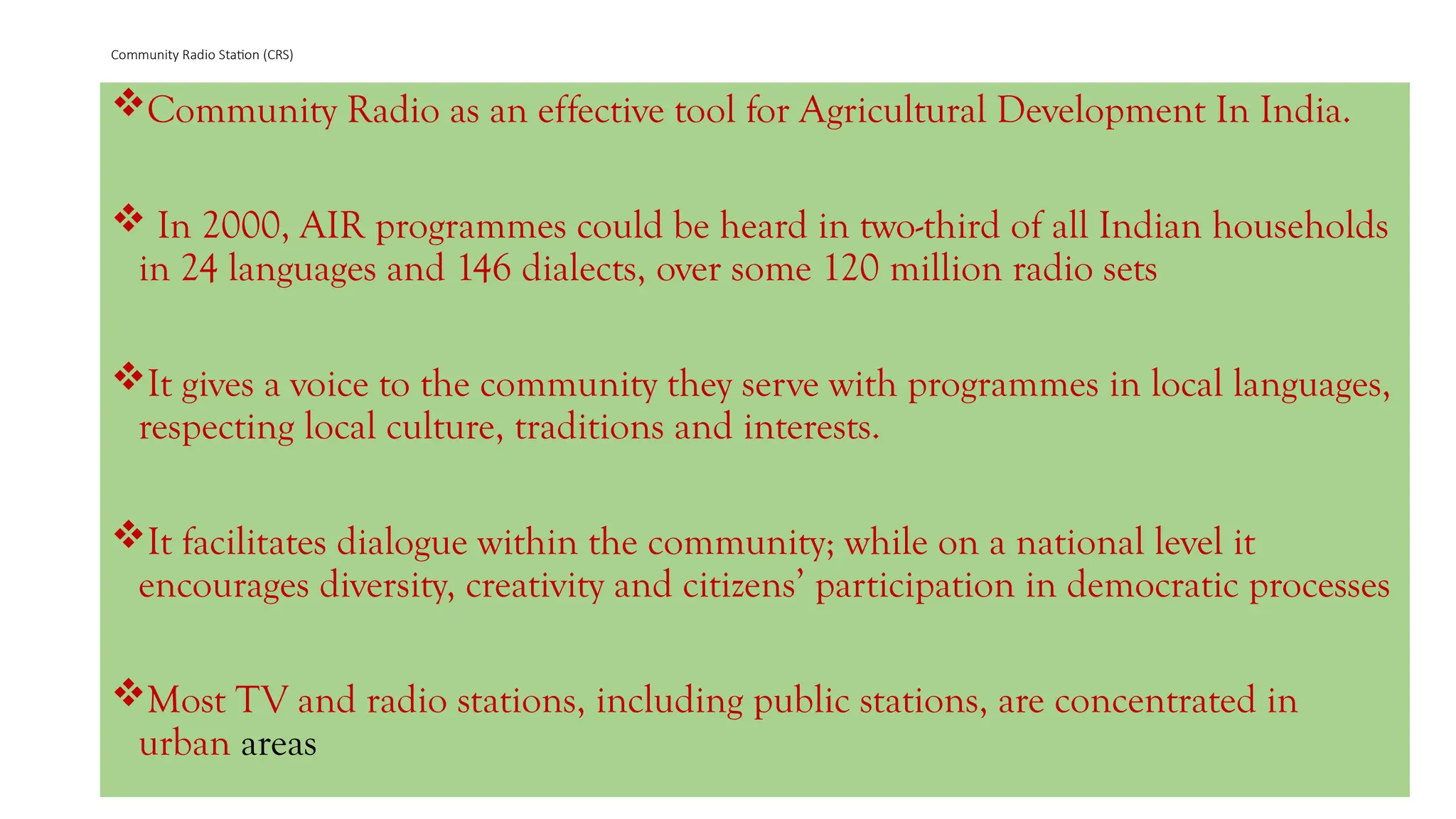 Community Radio Station- An effective tool to reach the rural community ...
