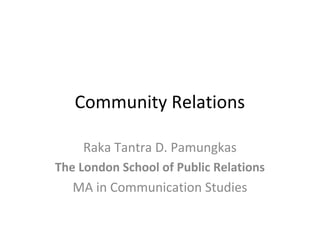 Community relations | PPT
