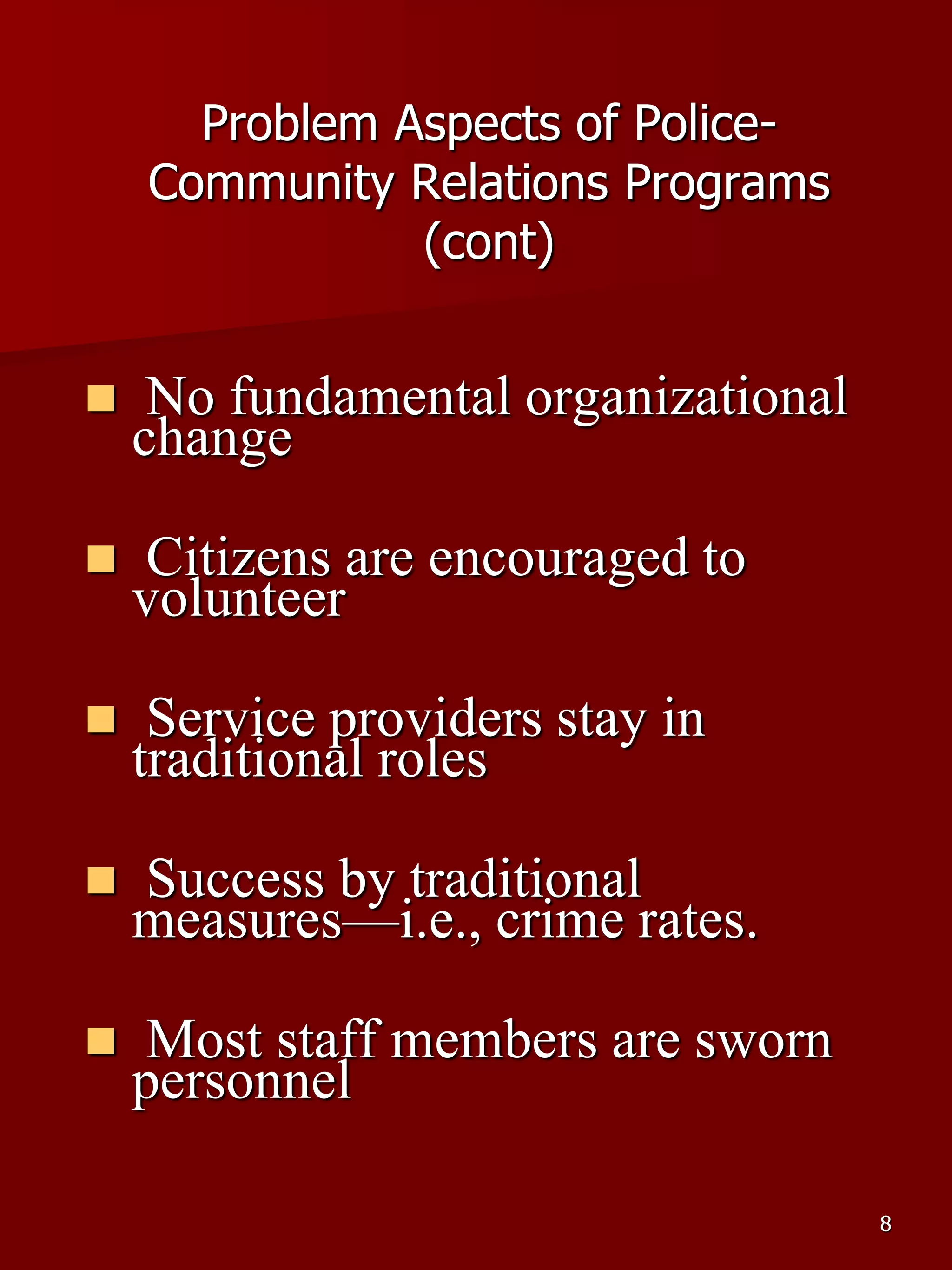Introduction to Comunity Relations & Community Policing | PDF