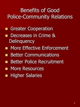Introduction to Comunity Relations & Community Policing | PDF