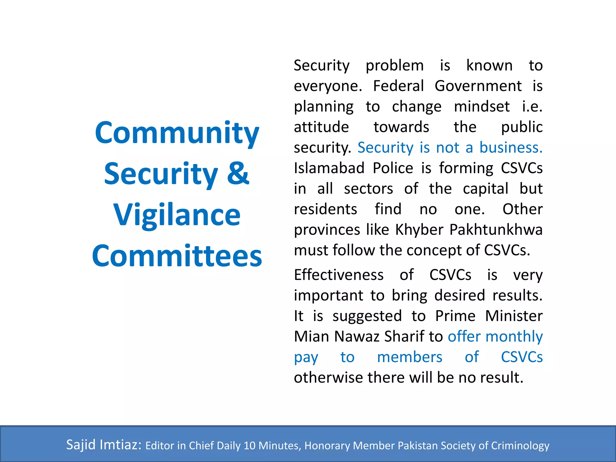 Community Security & Vigilance Committees | PPT