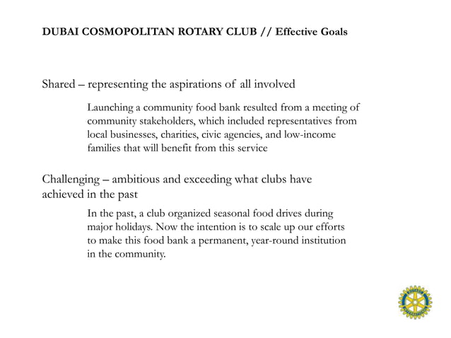 Community service: effective project goals | PPT