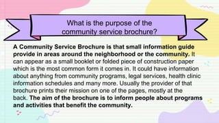 Community Service Brochure Contents