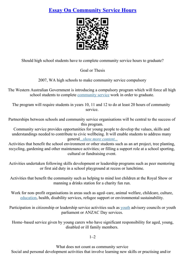 Community Service Essays | PDF