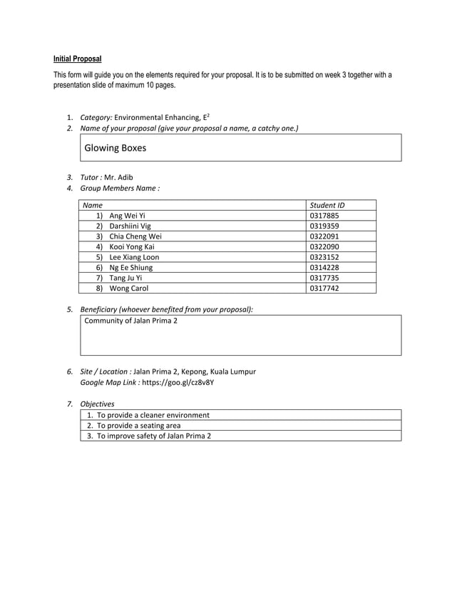 CSI INITIAL PROPOSAL DOCUMENT | PDF
