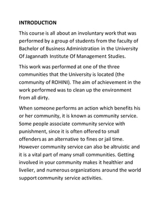 Community service project final | DOCX