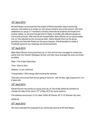 Community service report | DOCX