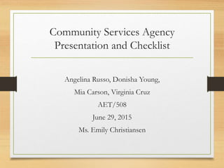 Community Services Agency Presentation | PPTX