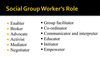 Presentation on "social Group Work in Community setting" by the student ...