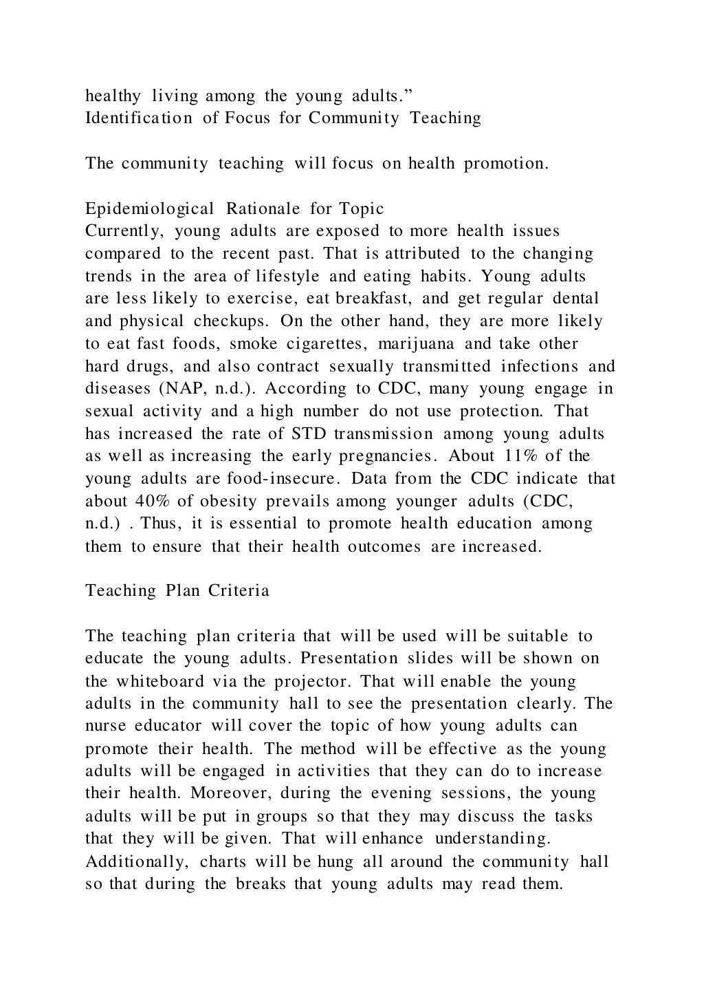 Community Teaching Work Plan ProposalGrand Canyon Univer | PDF