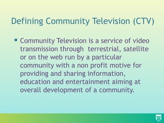 Community Television | PPTX