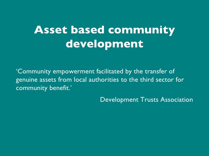 Community development - a different way to think about local economies