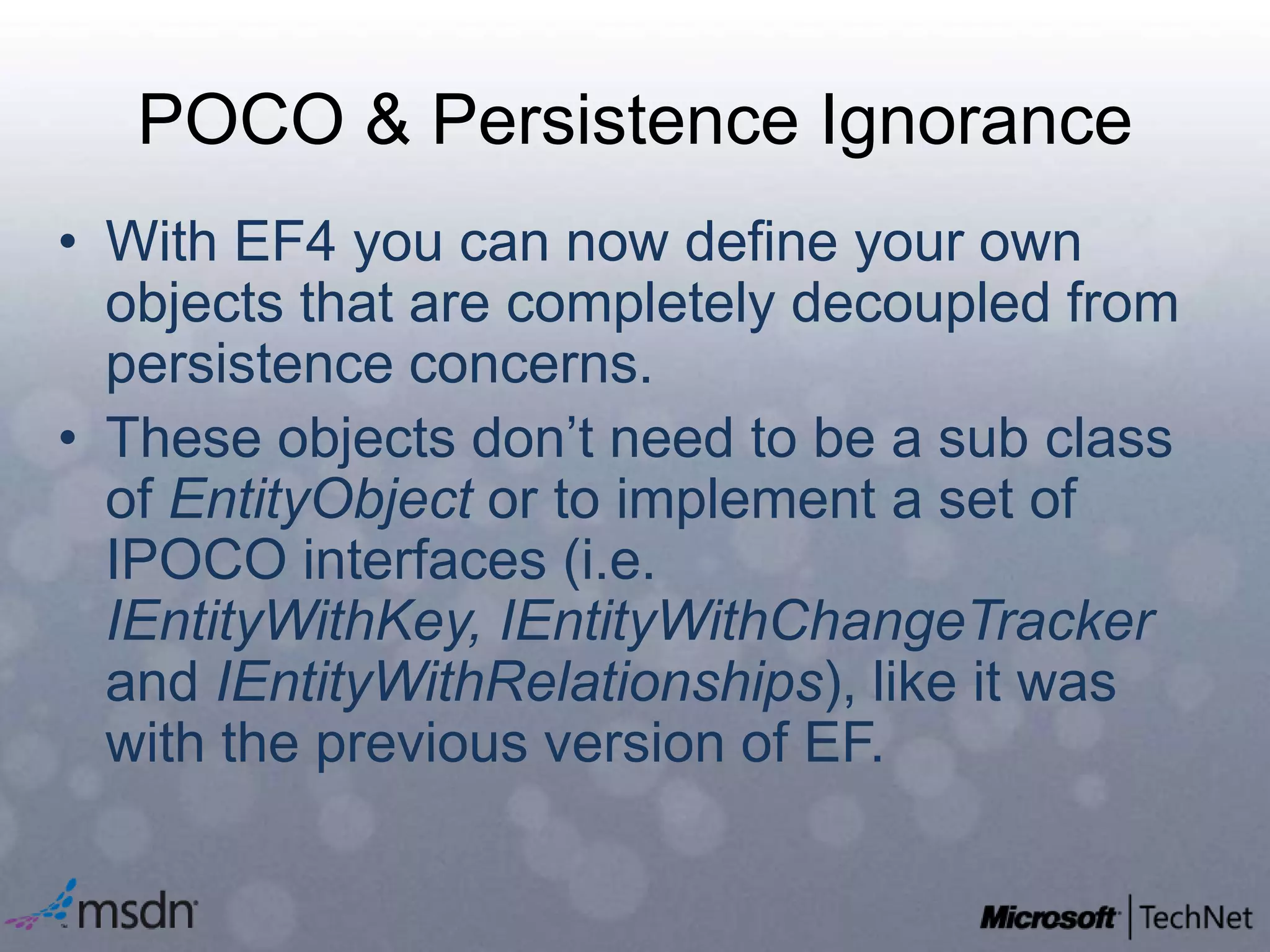 Entity Framework 4 | PPTX | Databases | Computer Software and Applications