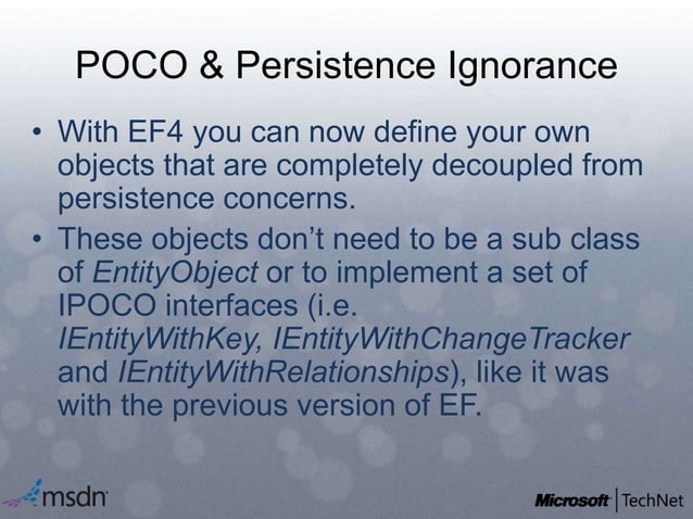 Entity Framework 4 | PPTX | Databases | Computer Software and Applications