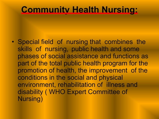Community Health Nursing - unit 1 | PPTX