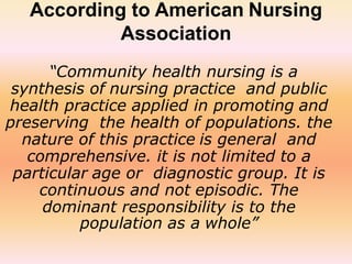 Community Health Nursing - unit 1 | PPTX
