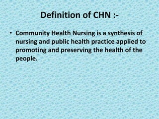 Community Health Nursing - unit 1 | PPTX