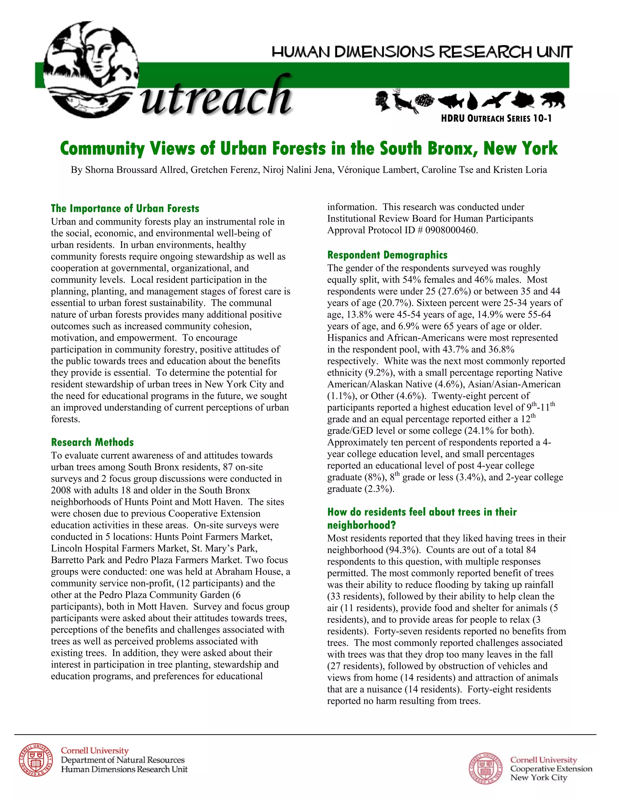 Community Views of Urban Forests in the South Bronx | PDF