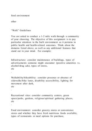 Community WalkThe Built EnvironmentThe built environment | PDF