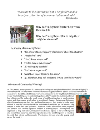 Community weaving e presentation-cfci | PDF