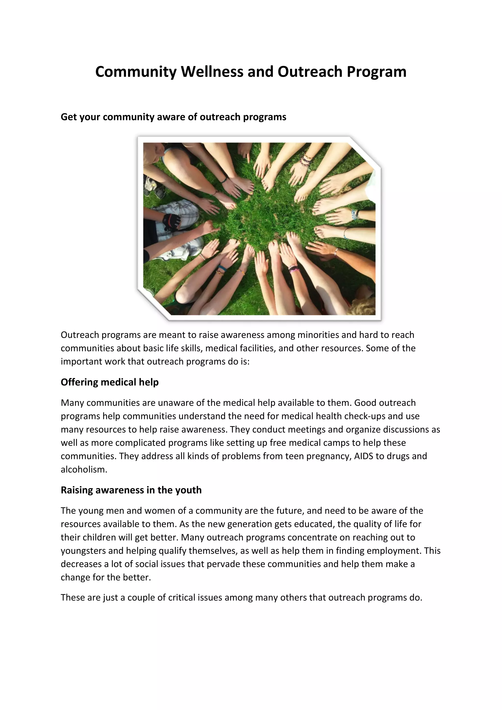 Community Wellness and Outreach Programs | PDF