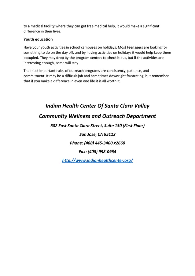 Community Wellness and Outreach Programs | PDF