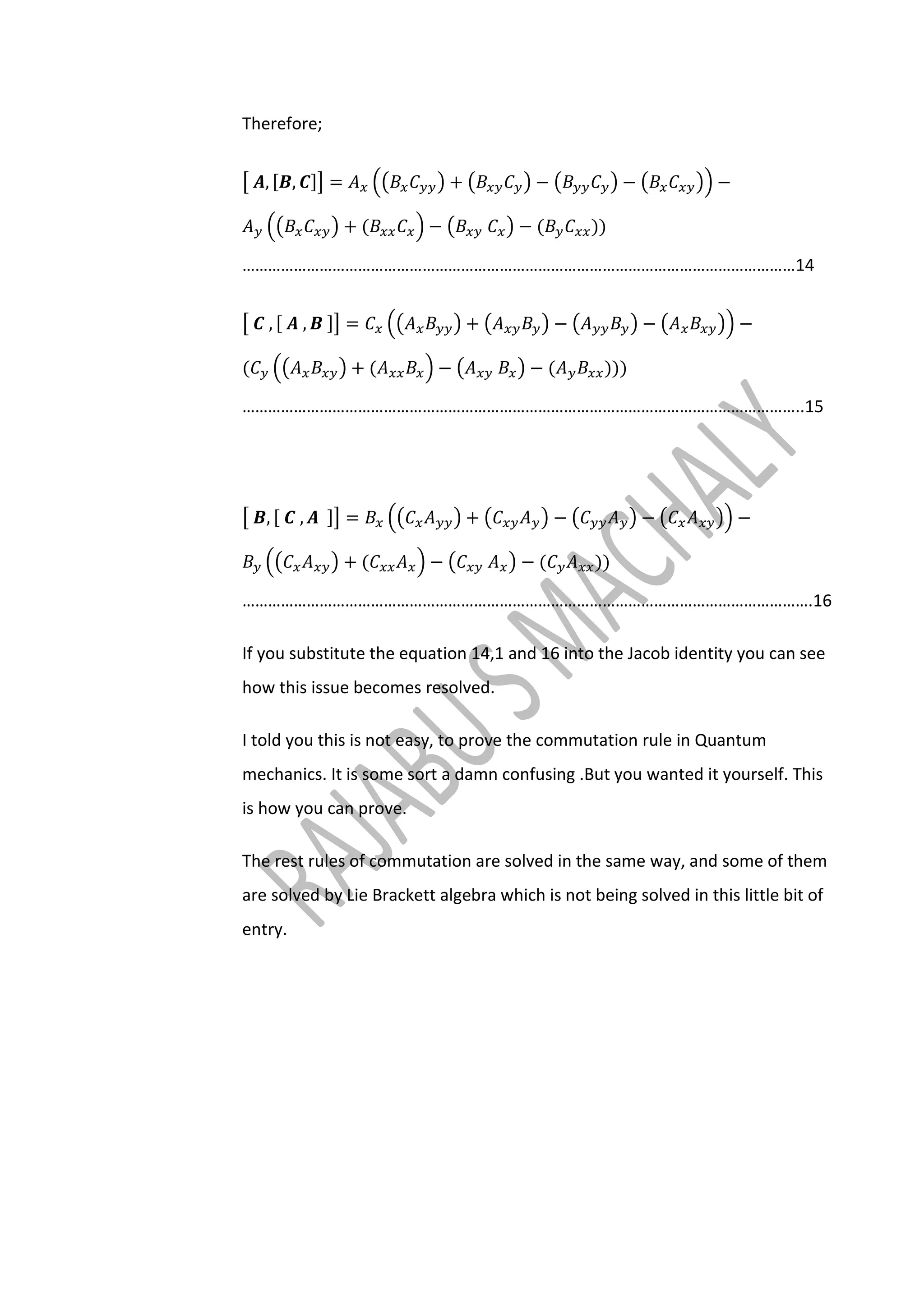Quantum Axioms And Commutation Jacobi Identity Pdf