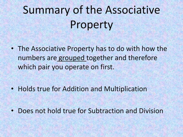 Commutative And Associative Properties | PPTX | Science