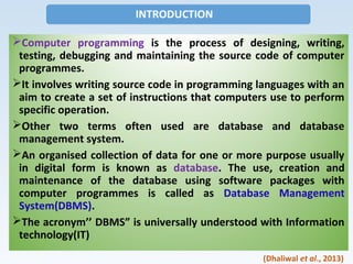 Computer programming in ipm | PPT
