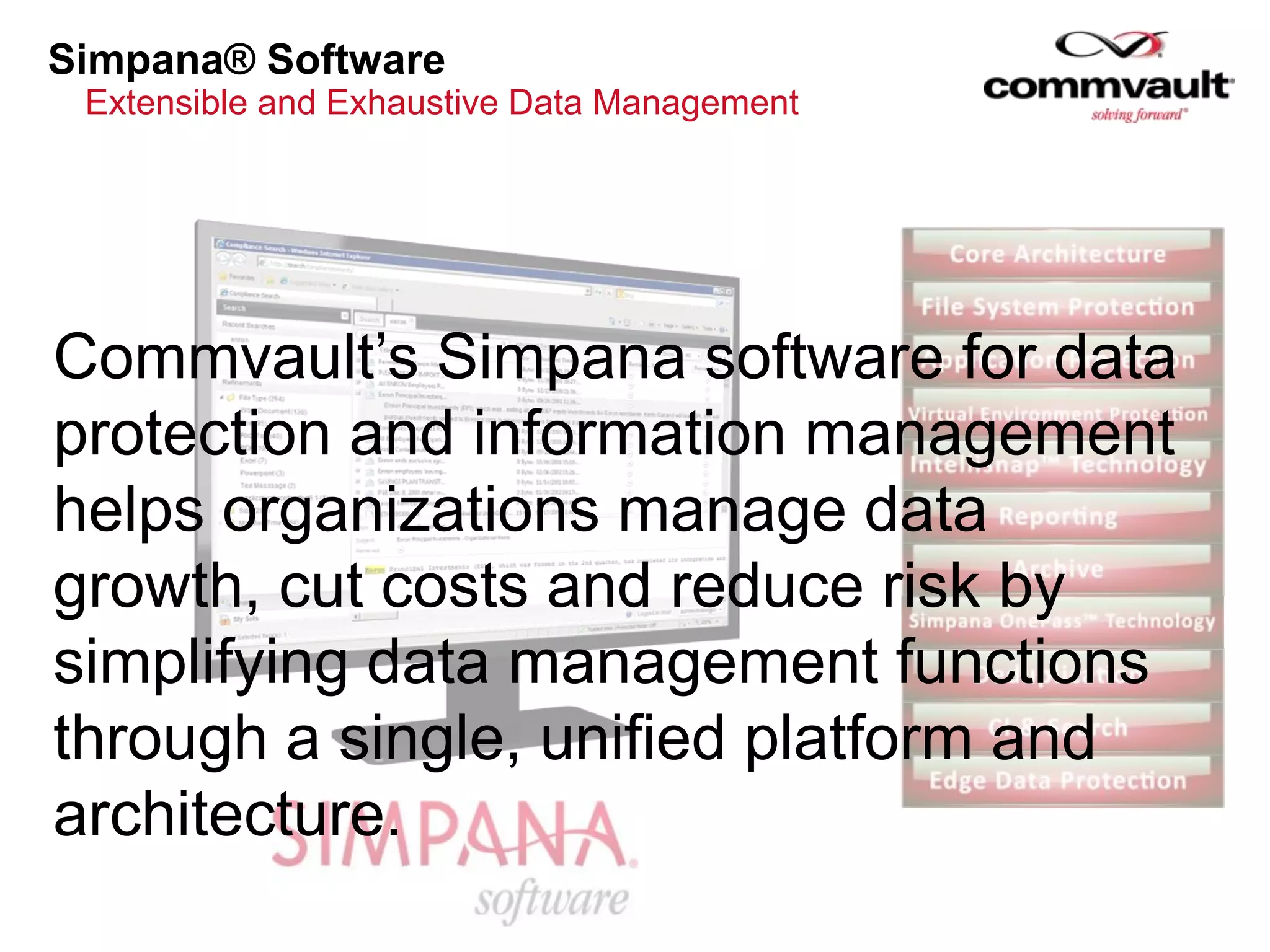 CommVault Intro SureSkills Simpana 10 Event 2013 | PPTX | Databases | Computer Software and ...