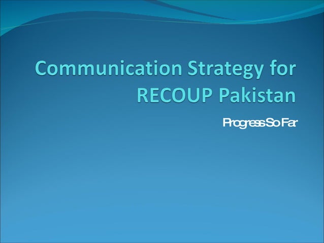 The Pakistan Communication Strategy | PPT | Non-Profit Organizations ...
