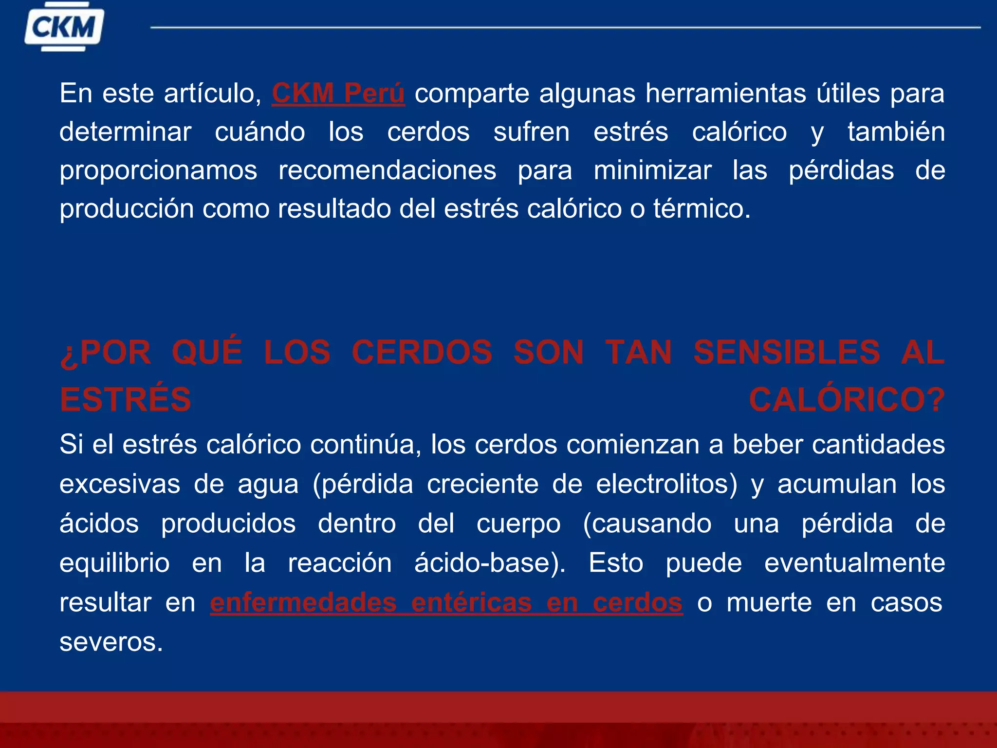 Cómo afecta el estrés calórico a los cerdos | PPT