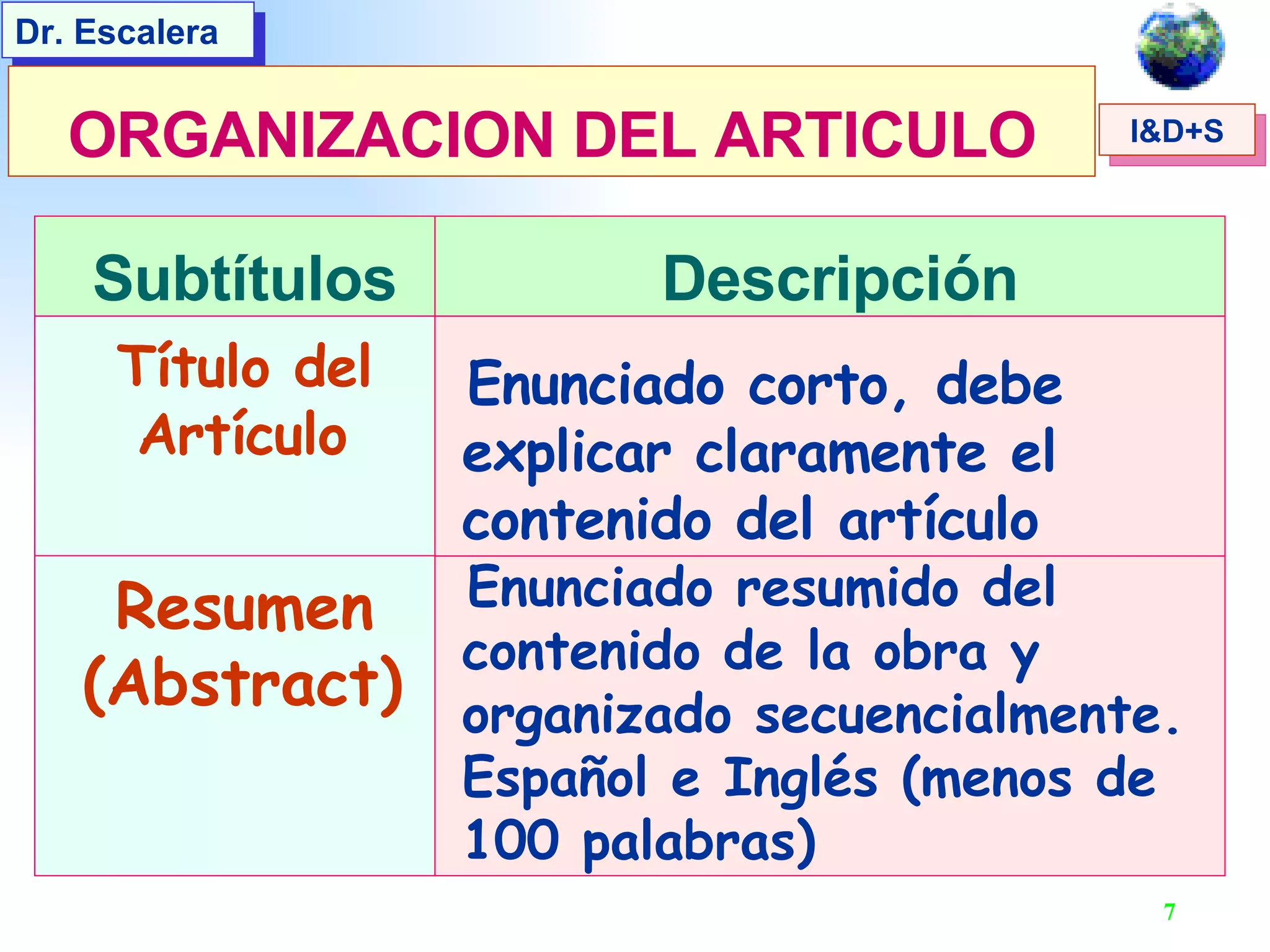 COMO ESCRIBIR ARTICULOS CIENTIFICOS | PPT