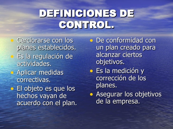 Como Impacta El Control En La Planificacion