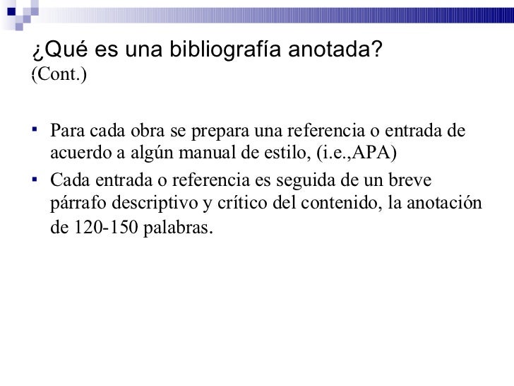 Como Preparar Una Bibliografia Anotada