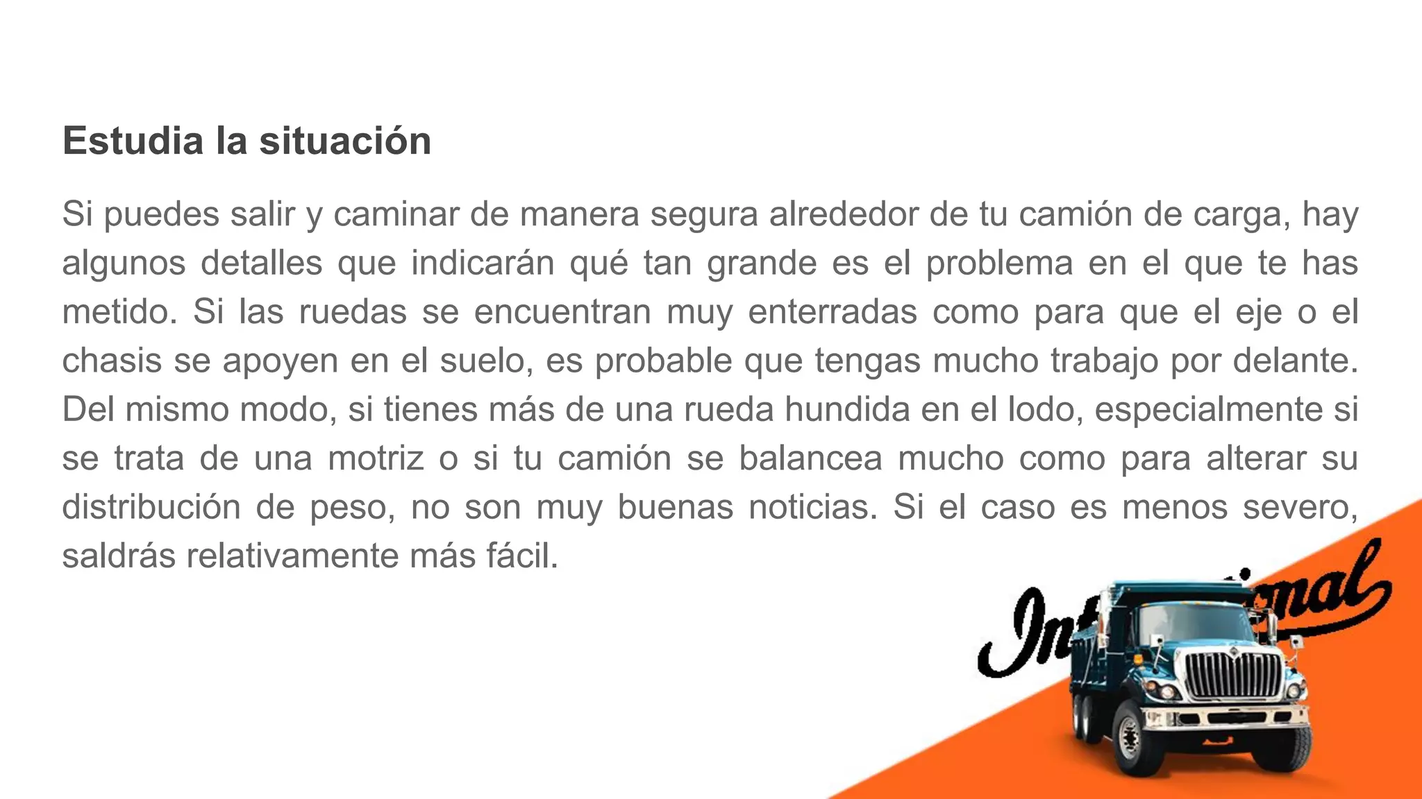 Cómo sacar tu camión de carga del lodo | PPT