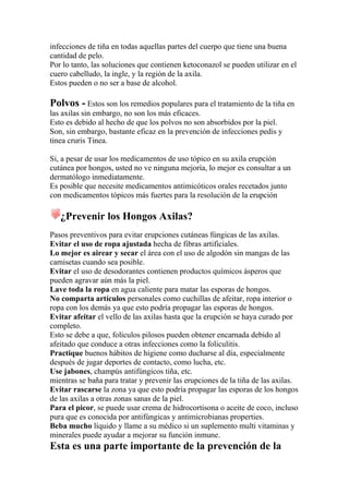 Como tratar los hongos en las axilas | PDF