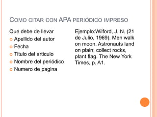 Como citar con APA | PPTX