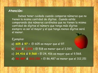 Como comparar numeros cardinales 3 er grado | PPT | Education